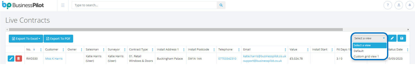 Personalised grid views and Xero refresh added - Business Pilot